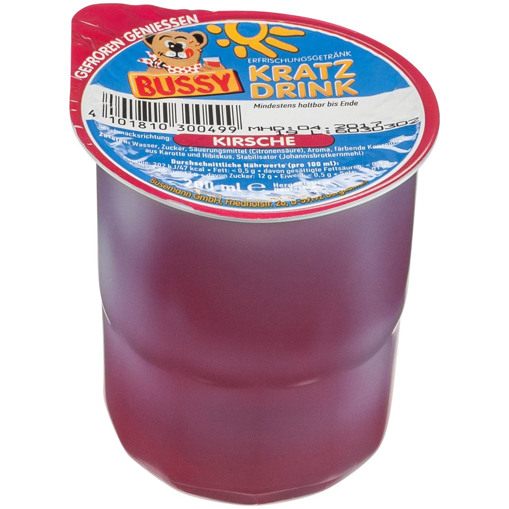 BUSSY KRATZ-TRINKBECHER KIRSCHE 40X200ML 0,37 € | MLS